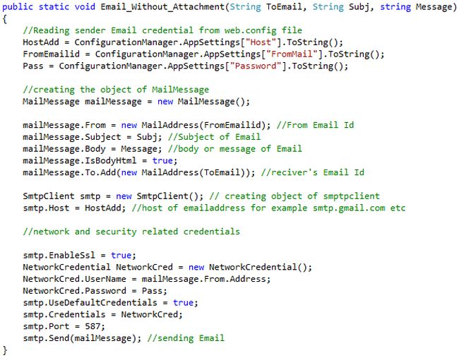 Send Email From ASP.Net Using C#